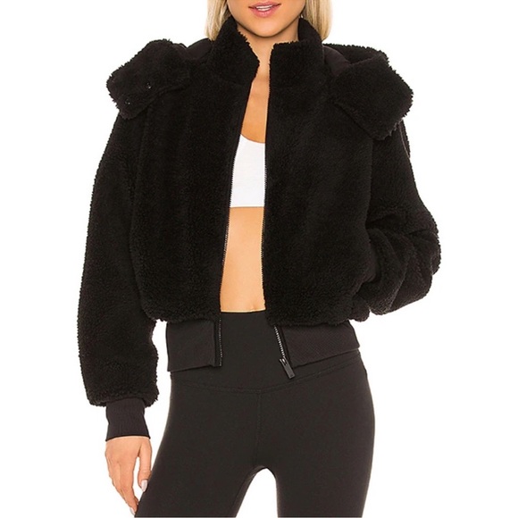 ALO Yoga | Jackets & Coats | Alo Yoga Womens Black Foxy Sherpajacket ...